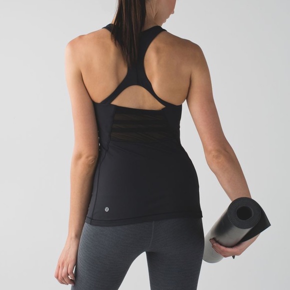 lululemon athletica | Tops | Lululemon Mesh With Me Tank Sz 6 In Black ...